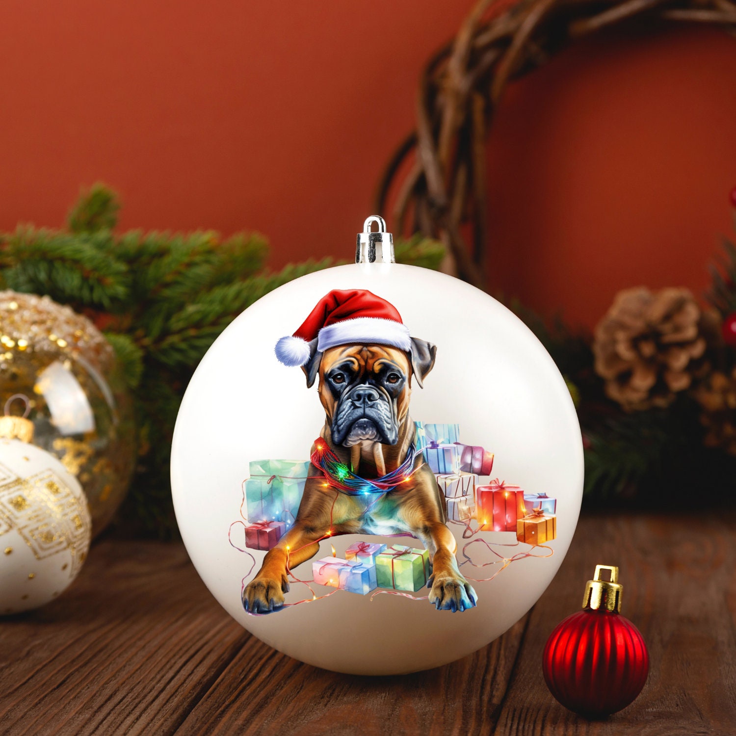 Christmas Boxer Dog PNG for Sublimation Design, Christmas PNG ...