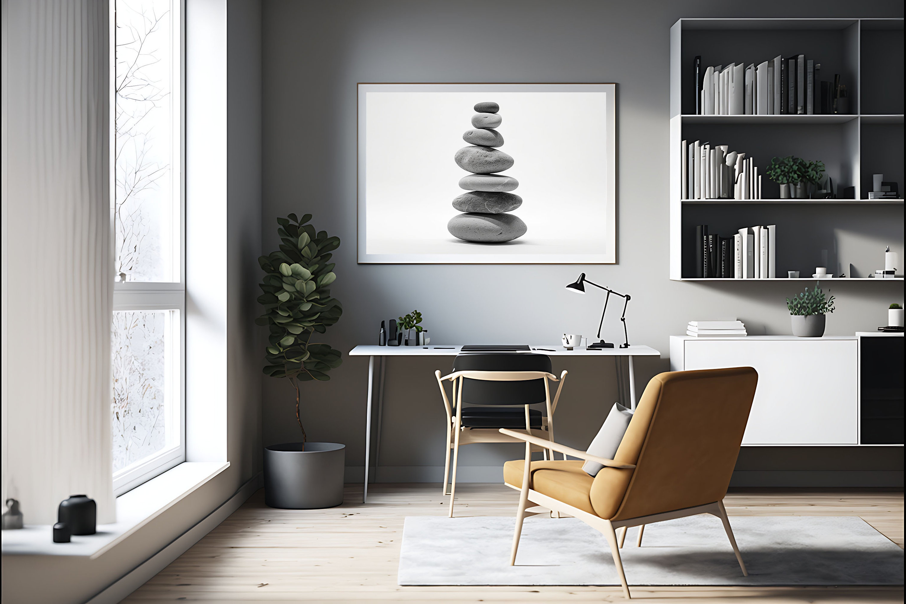 Zen Stones Pebbles, Zen Stones Stacked, Zen Stones Wall Art, Relaxing ...