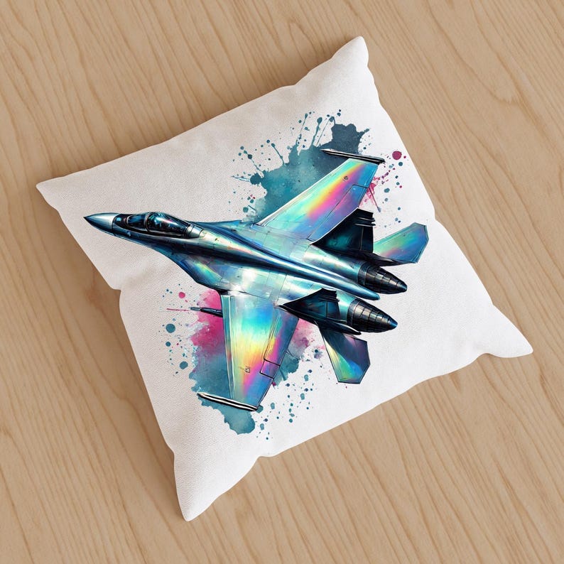 Colorful Iridescent Fighter Jet Png, Sublimation Design, Military ...