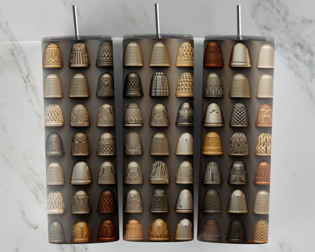 Collection of Thimbles 20oz Skinny Tumbler Design PNG File Sewing ...
