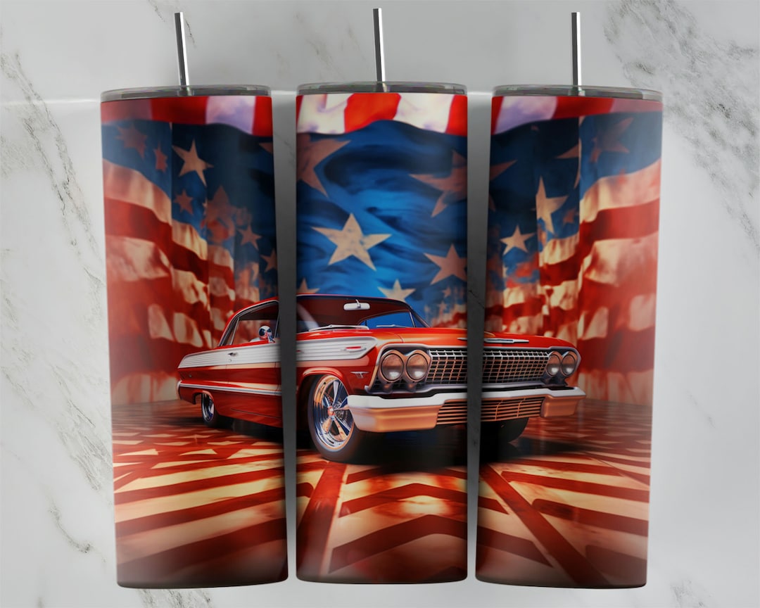 1963 Impala American Flag 1963 Impala 20oz Skinny Tumbler Design PNG ...