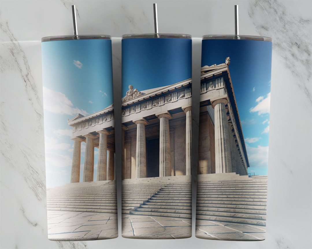 Greek Parthenon 20oz Skinny Tumbler Design PNG File Greek Ruins ...