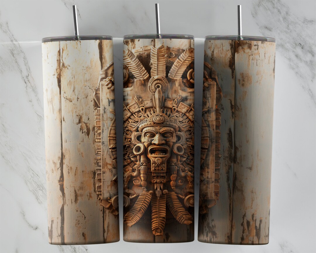 Aztec God Aztec Totem Aztec Carving 20oz Skinny Tumbler Design PNG File ...