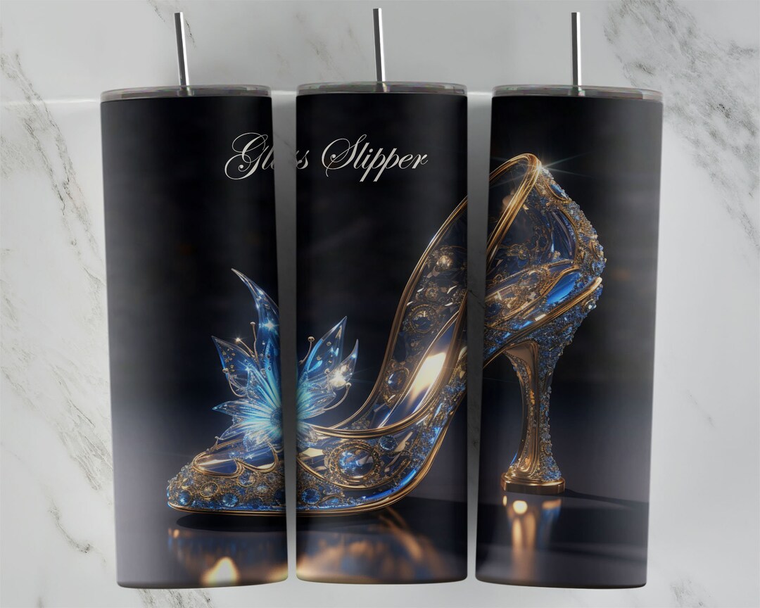 Glass Slipper 20oz Skinny Tumbler Design PNG File Cinderella ...