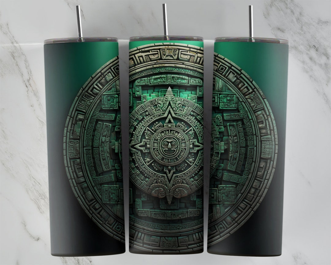 Aztec Calendar aztec Art Ancient Aztec Calendar 20oz Skinny Tumbler ...