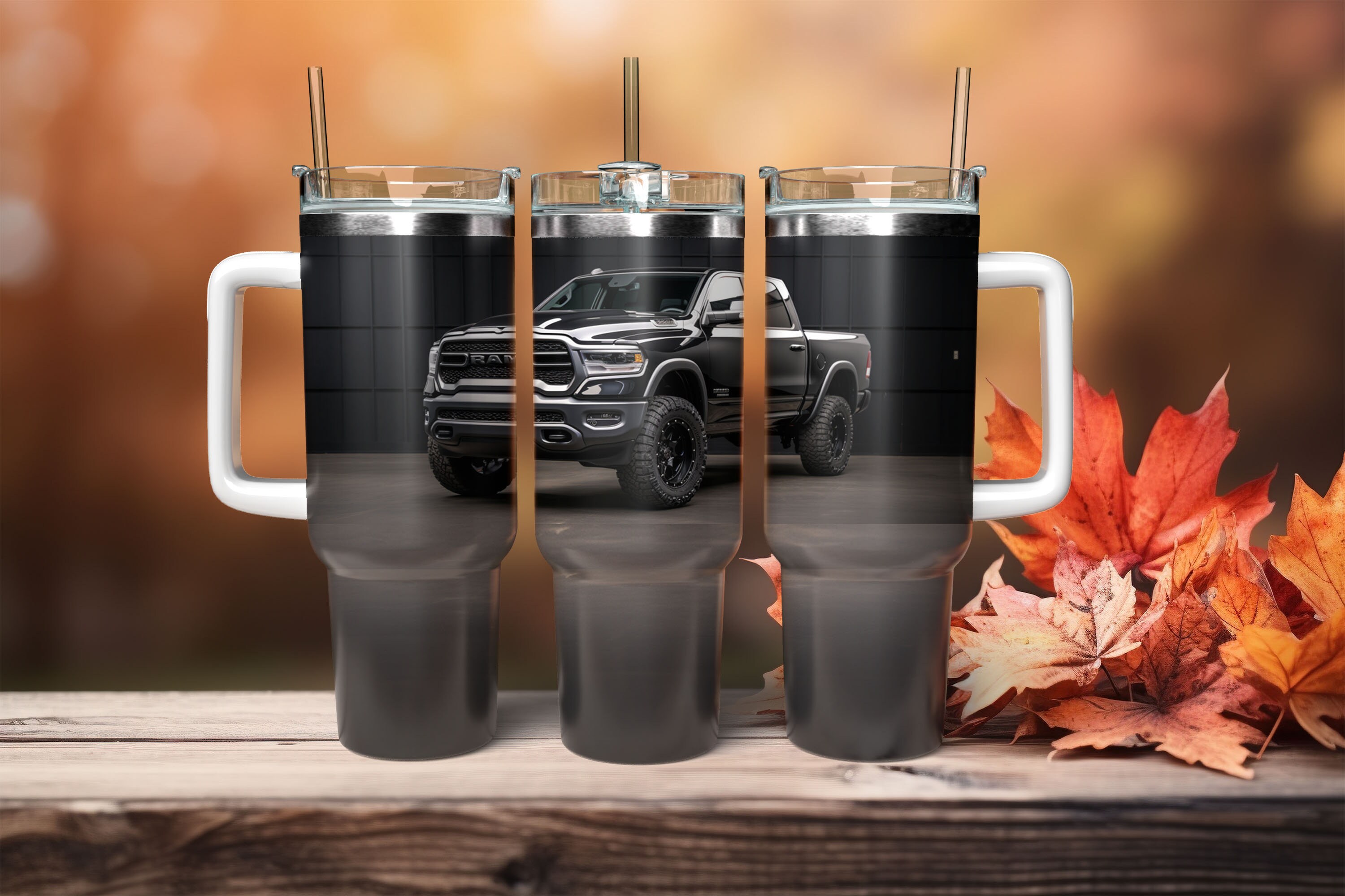 Ram Truck Image Black Ram Truck 40oz Tumbler Wrap Design PNG File ...