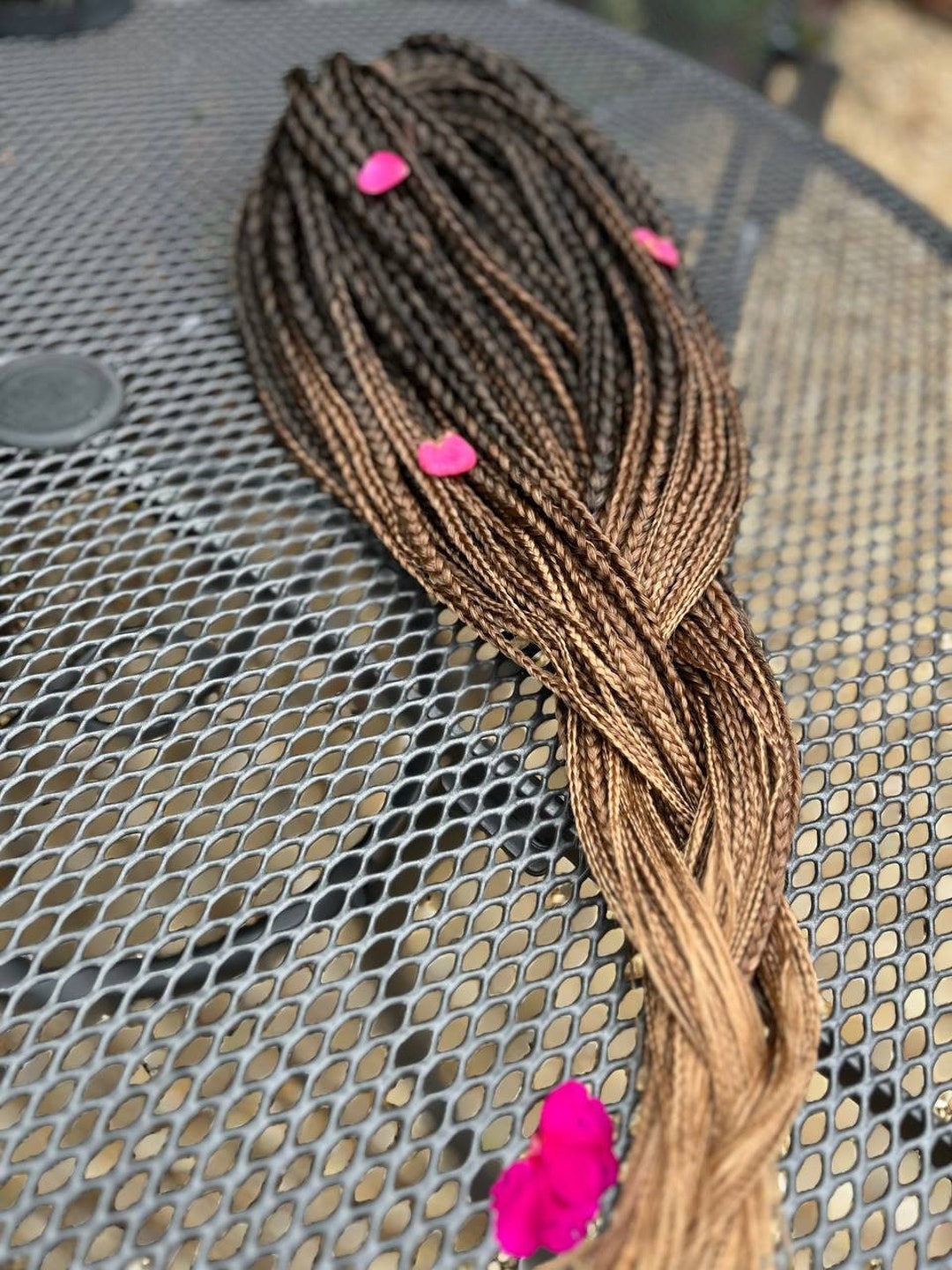 Brown Braids Extensions Synthetic Micro Braids Diva With Braids Clip in ...