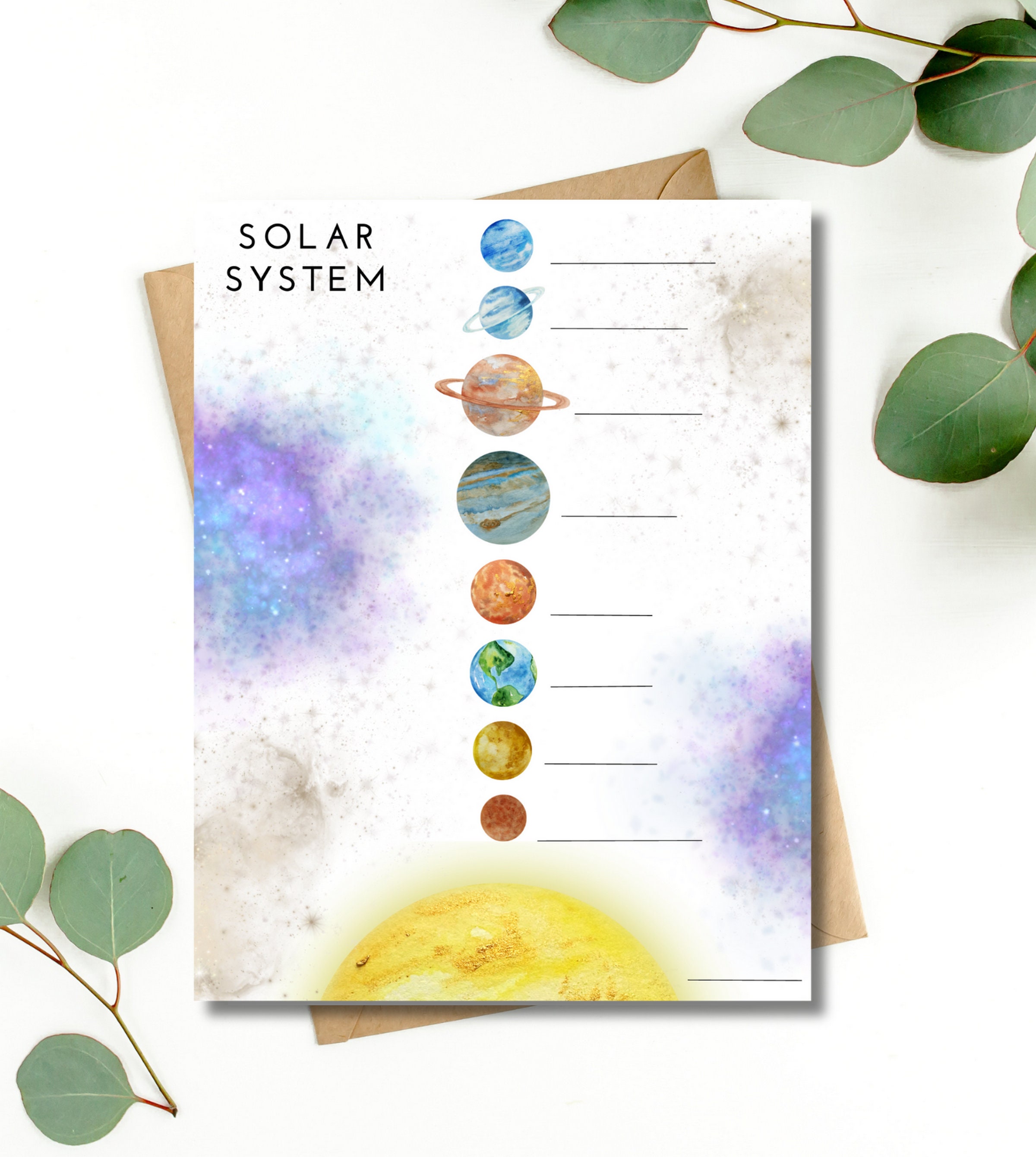 Solar System Poster, Fill in the Blank, Eduational Poster, Educational ...
