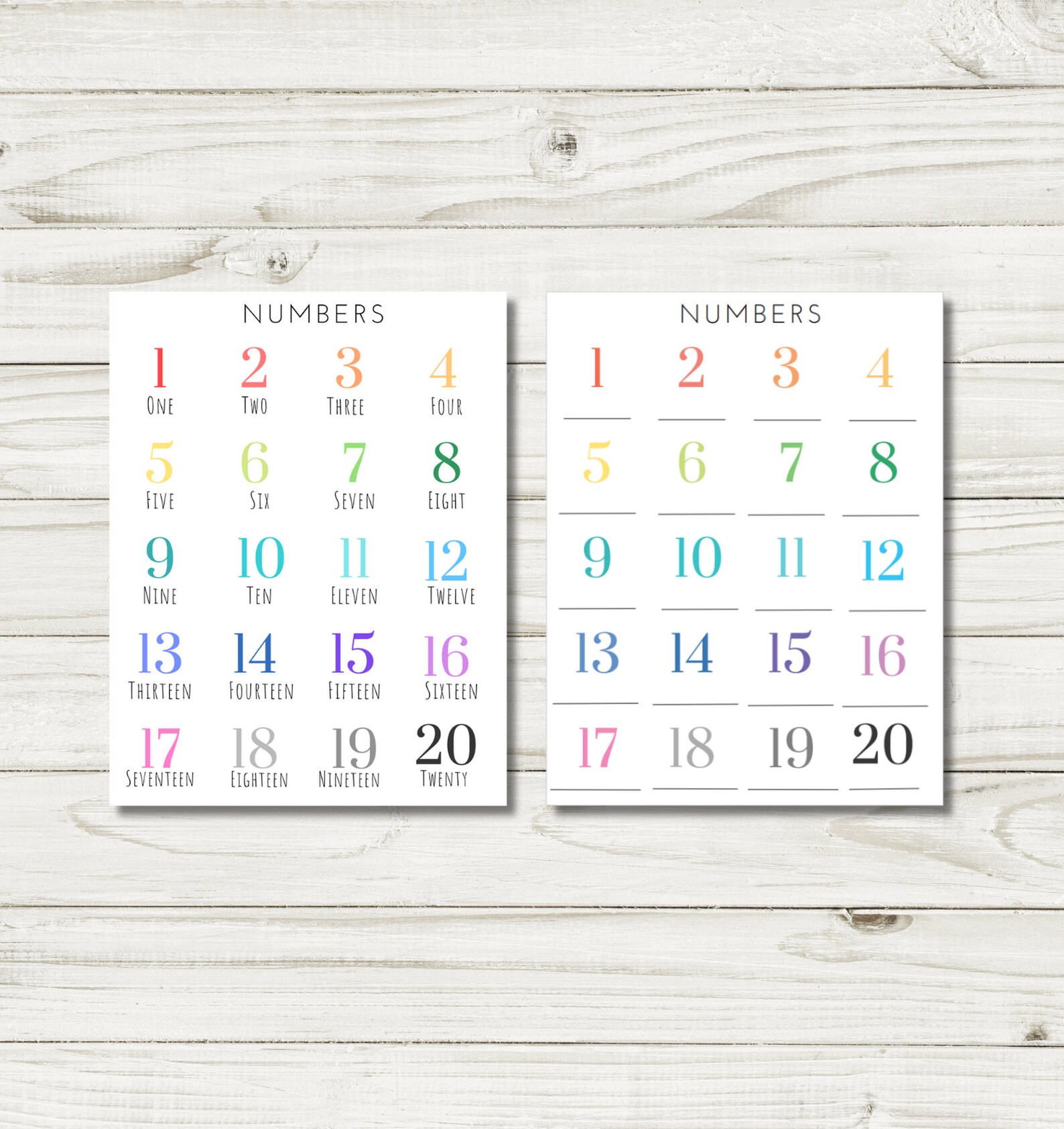 Numbers Print, Fill in the Blank, Educational Printables, Montessori ...