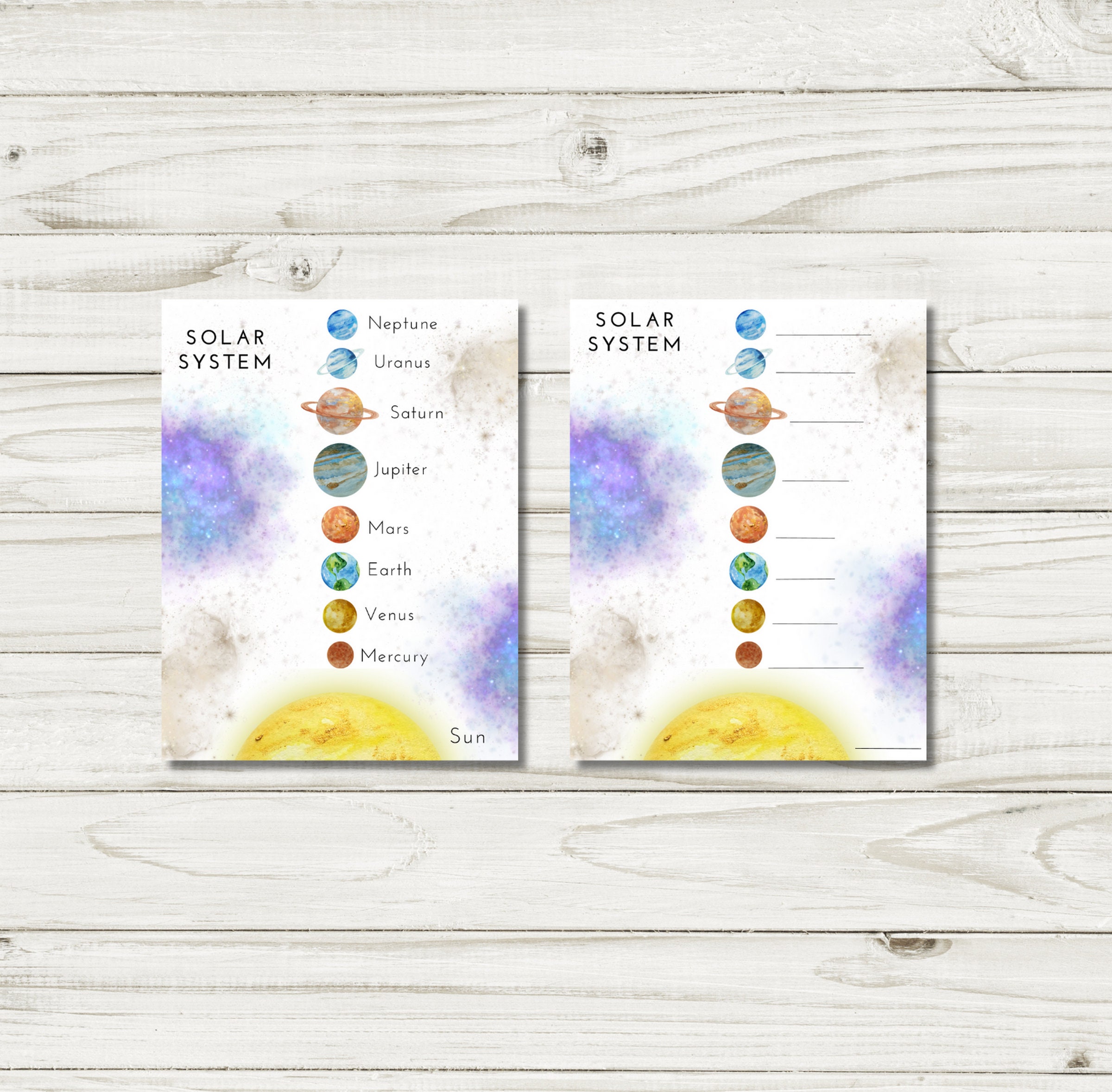 Solar System Poster, Fill in the Blank, Eduational Poster, Educational ...