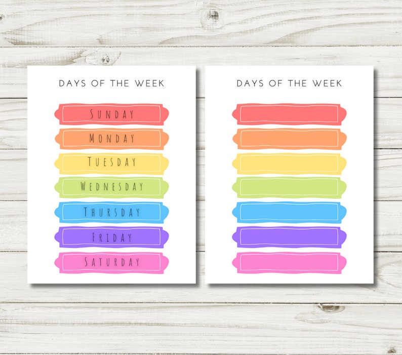 Days of the Week Poster, Fill in the Blank, Educational Poster ...