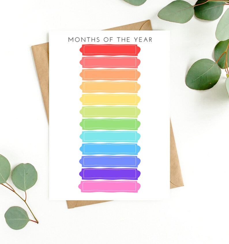 Months of the Year Print, Fill in the Blank, Educational Prints ...