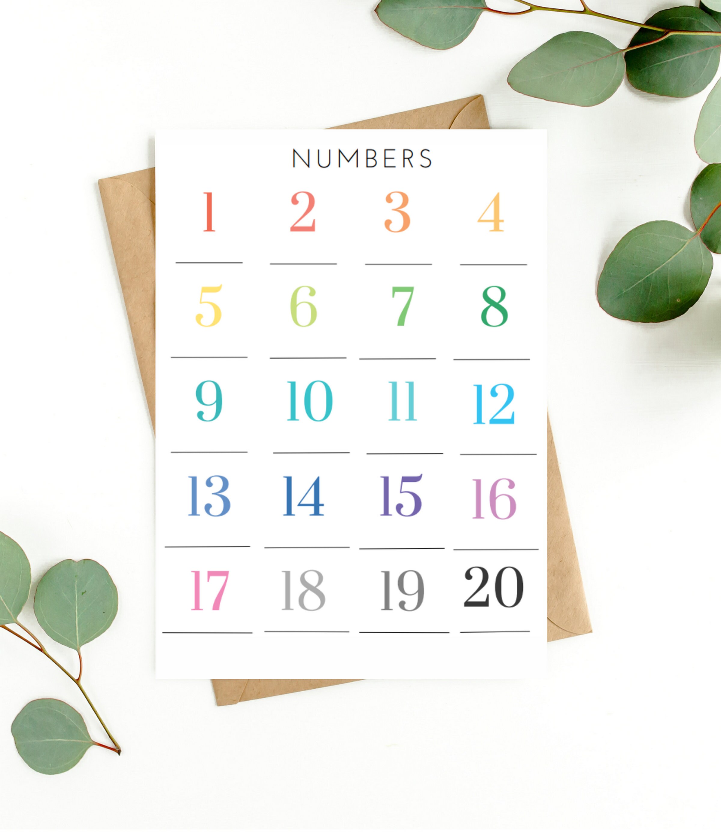 Numbers Print, Fill in the Blank, Educational Printables, Montessori ...