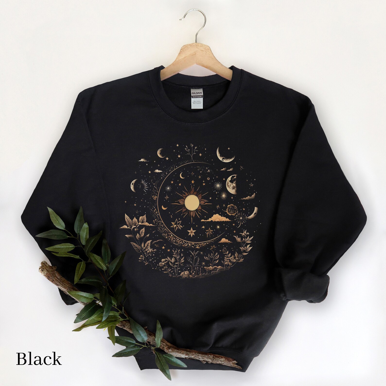 Magical Moon Sweatshirt, Witchcore Crewneck, Mystic Moon, Gift for Moon ...