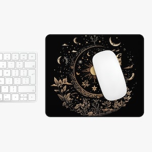 Magical Moon Mousepad, Boho Moon, Mystic Moon Mousepad, Gift for Moon ...