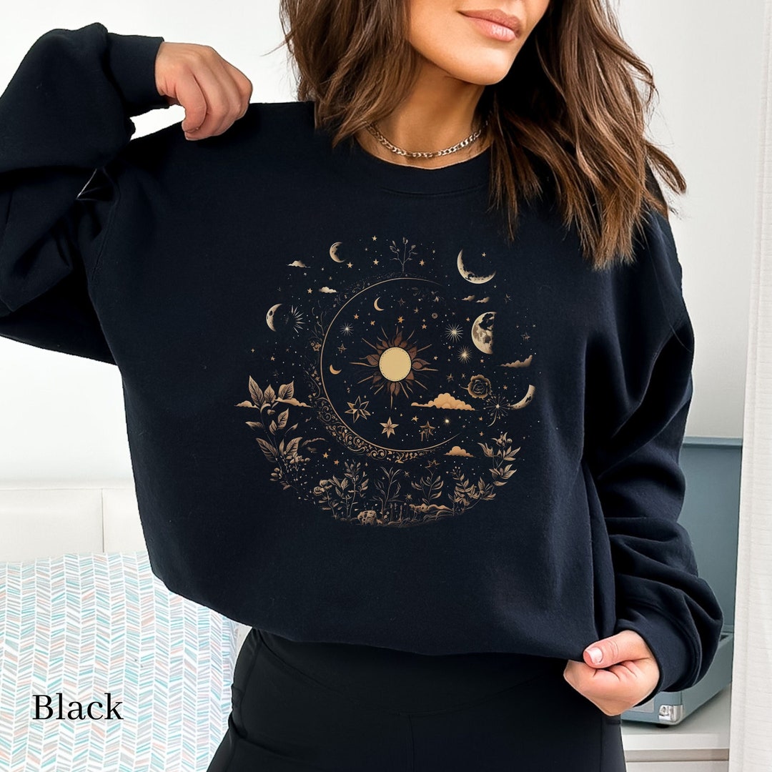 Magical Moon Sweatshirt, Witchcore Crewneck, Mystic Moon, Gift for Moon ...
