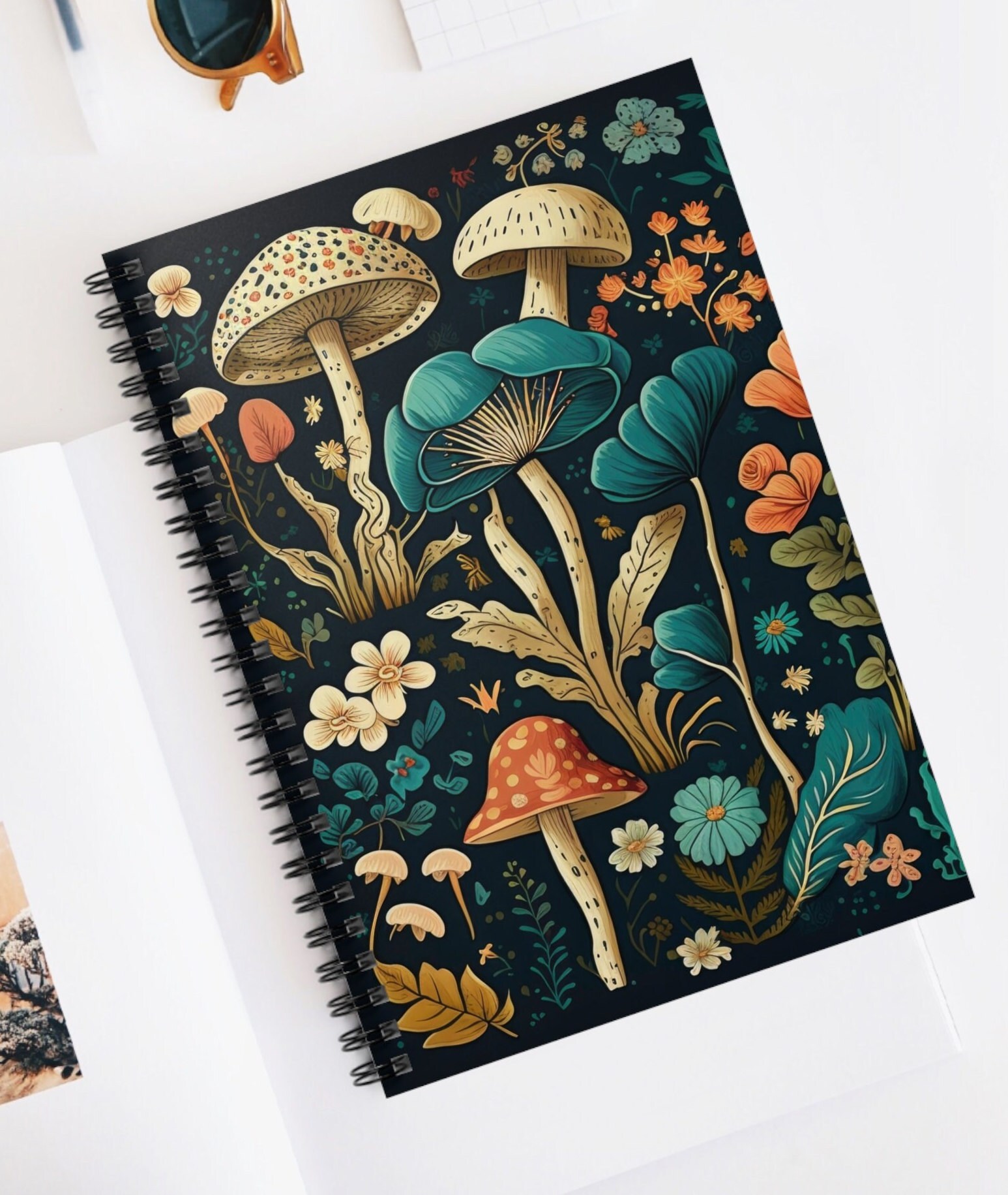 Cottagecore Mushroom Spiral Notebook, Mushroom Notebook, Cottagecore ...