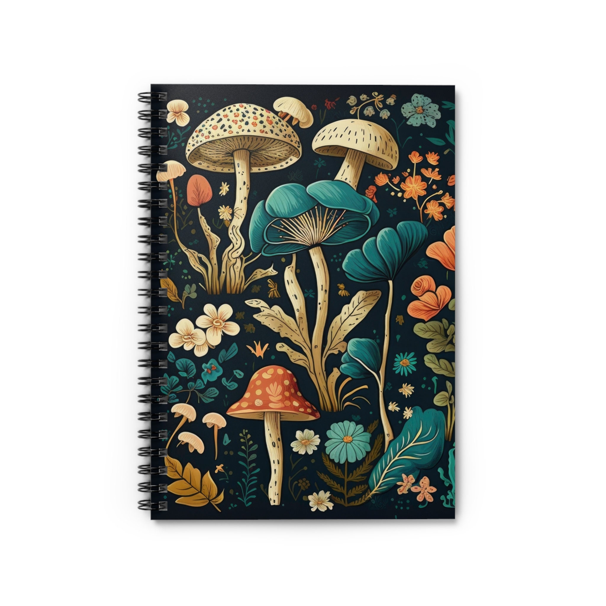 Cottagecore Mushroom Spiral Notebook, Mushroom Notebook, Cottagecore ...