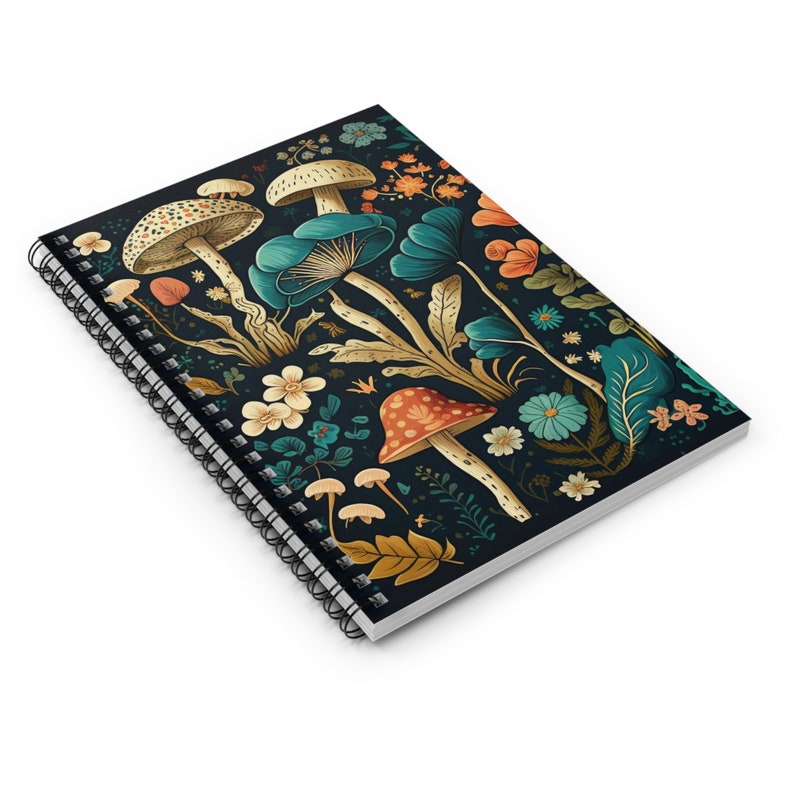 Cottagecore Mushroom Spiral Notebook, Mushroom Notebook, Cottagecore ...