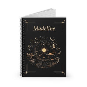 Personalized Moon and Stars Spiral Notebook, Magical Moon Manifestation ...
