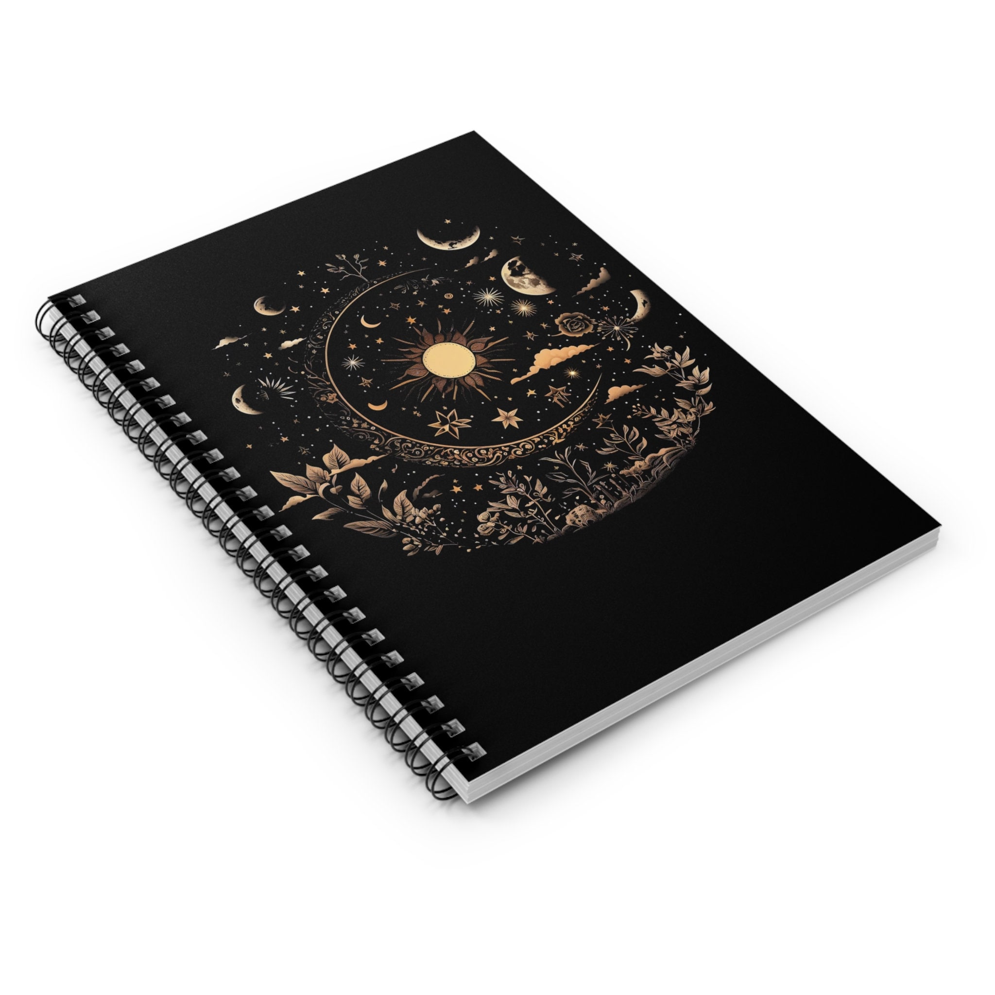 Magical Moon Spiral Notebook, Witchcore Gift, Dark Mystic Moon Notebook ...