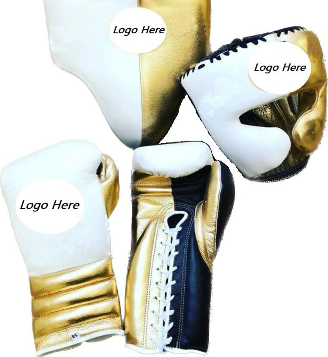 Customized Leather Boxing Gloves Set, Any Logo - Etsy