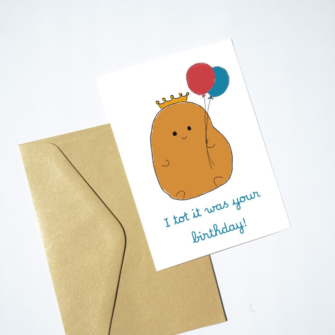 Potato Birthday Card Digital Download Potato Card Punny Etsy