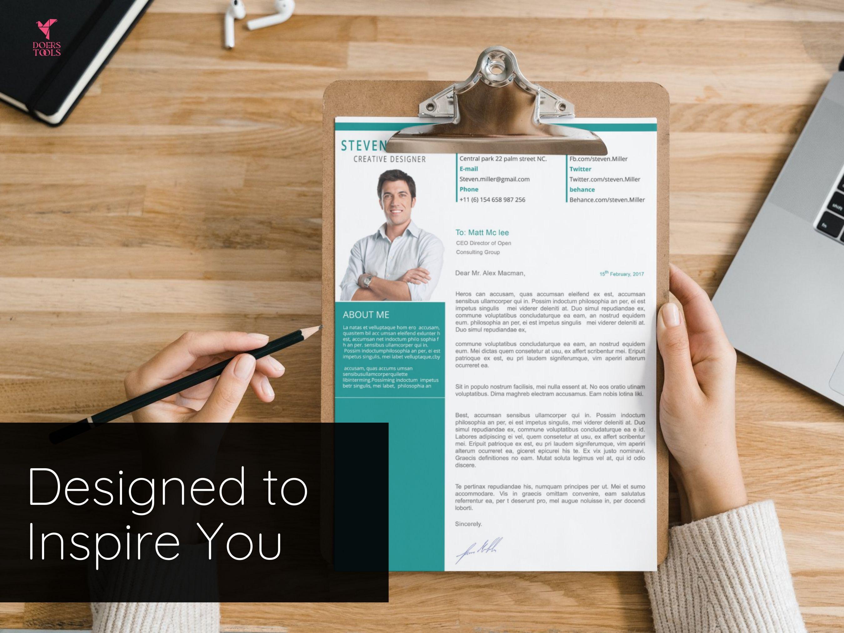 Resume Template Words, Resume Template Photoshop, Cover Letters Cvs - Etsy