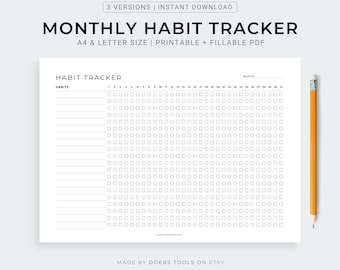 Monthly Habit Tracker Printable, Habit Tracker Template, Routine ...