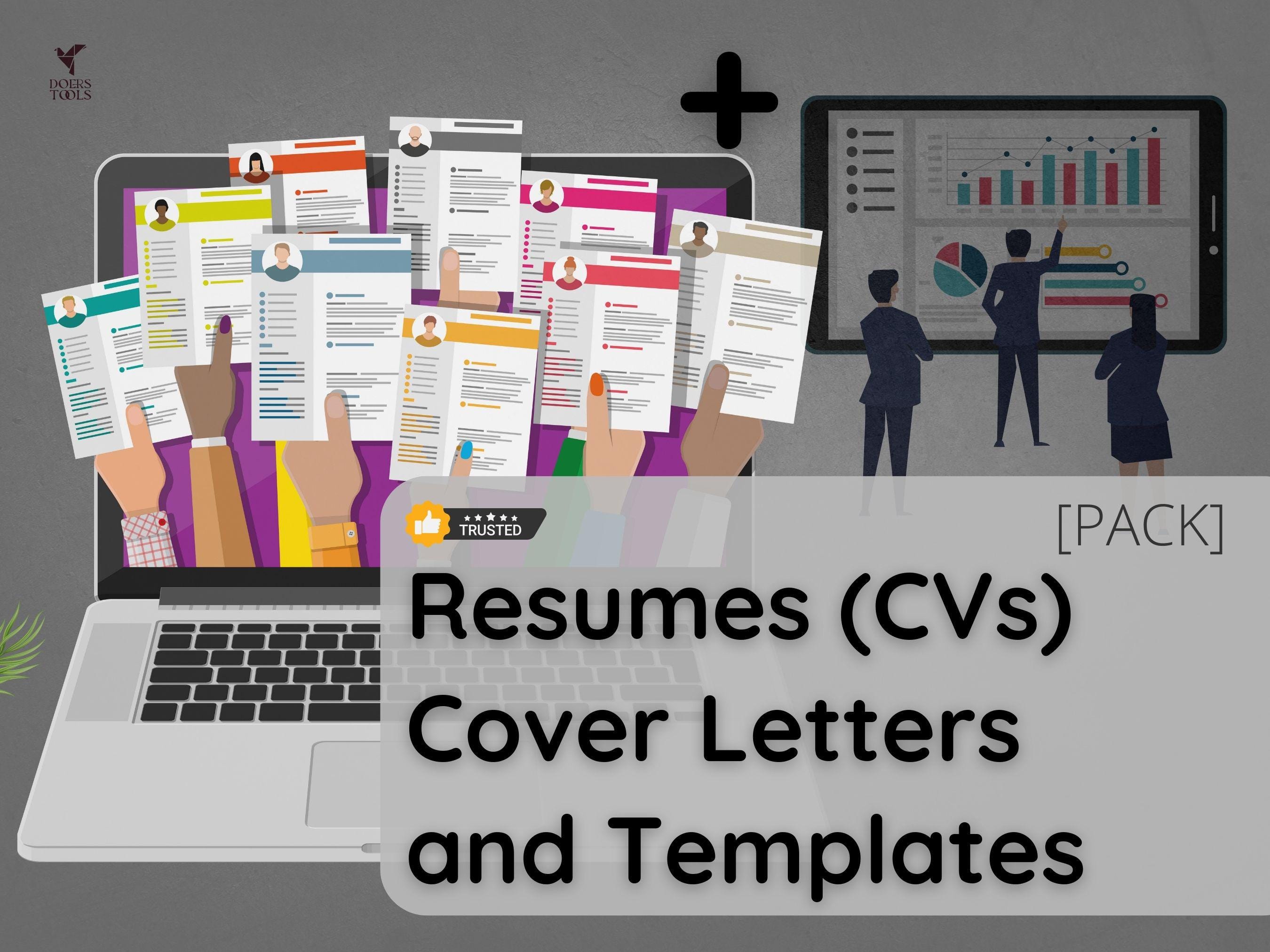 Resume Template Words, Resume Template Photoshop, Cover Letters Cvs - Etsy