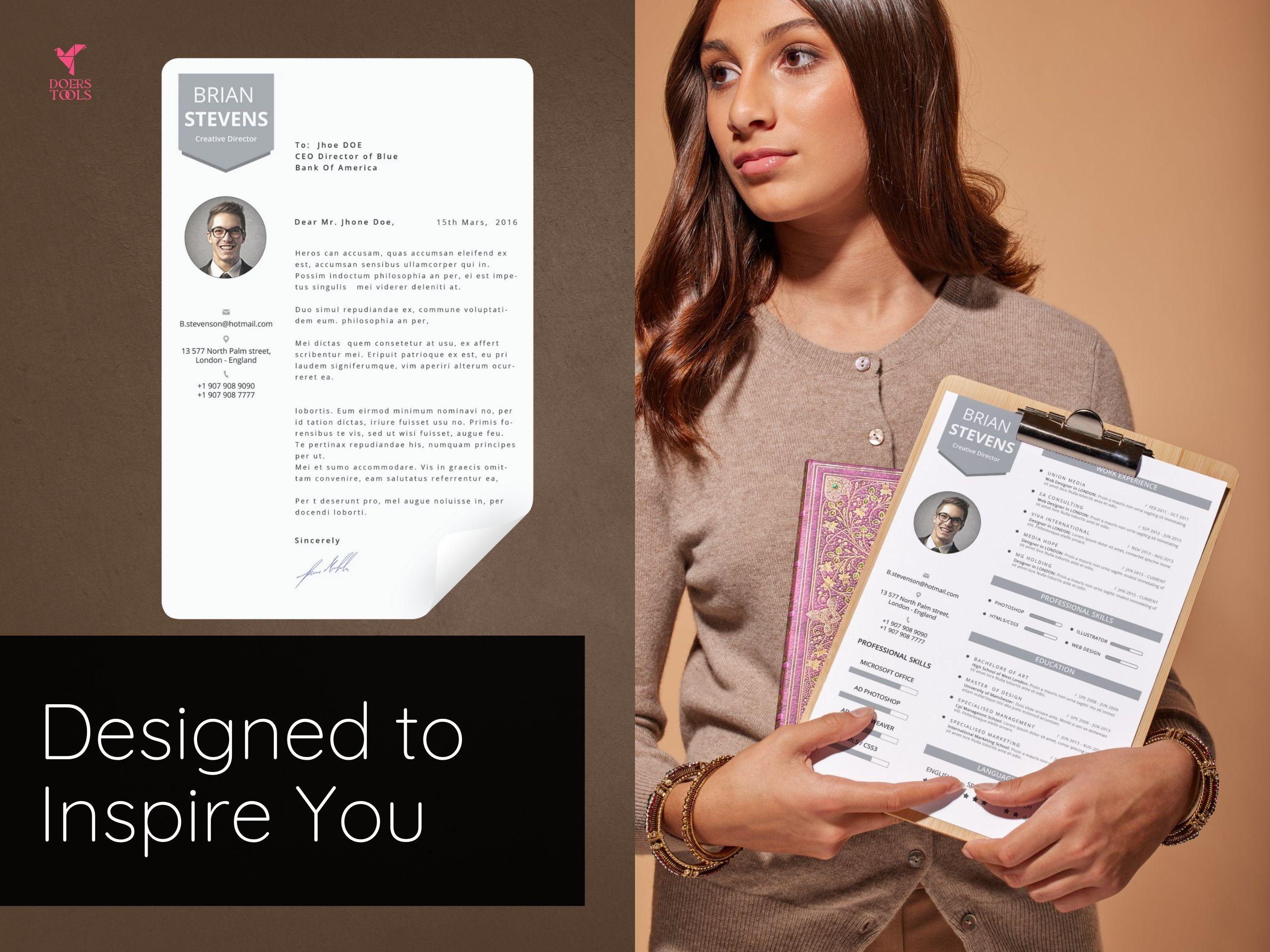 Resume Template Words, Resume Template Photoshop, Cover Letters Cvs - Etsy