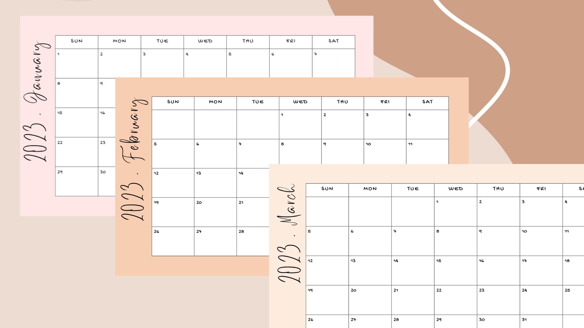 2022, 2023 Calendar | Printable Calendar| 2022, 2023 Monthly Planner ...