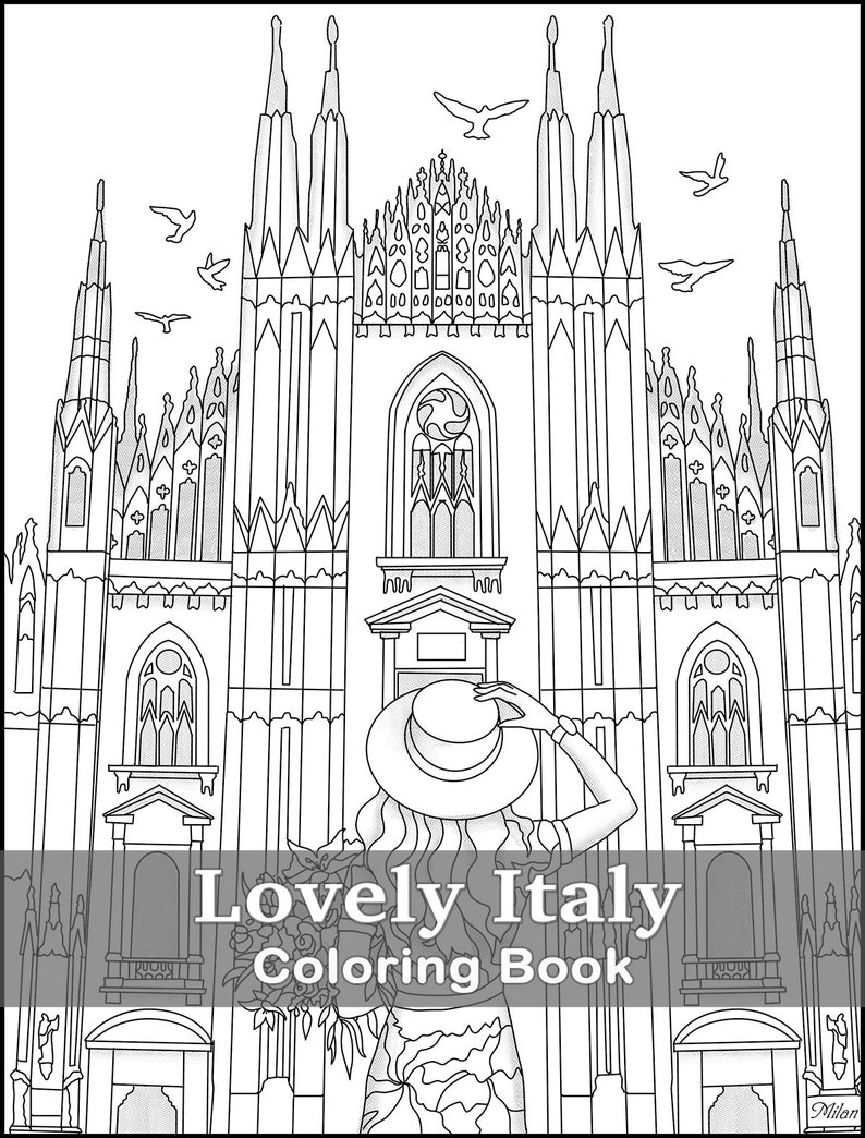 Lovely Italy Coloring Book - 30 Beautiful Illustrations of Historical ...
