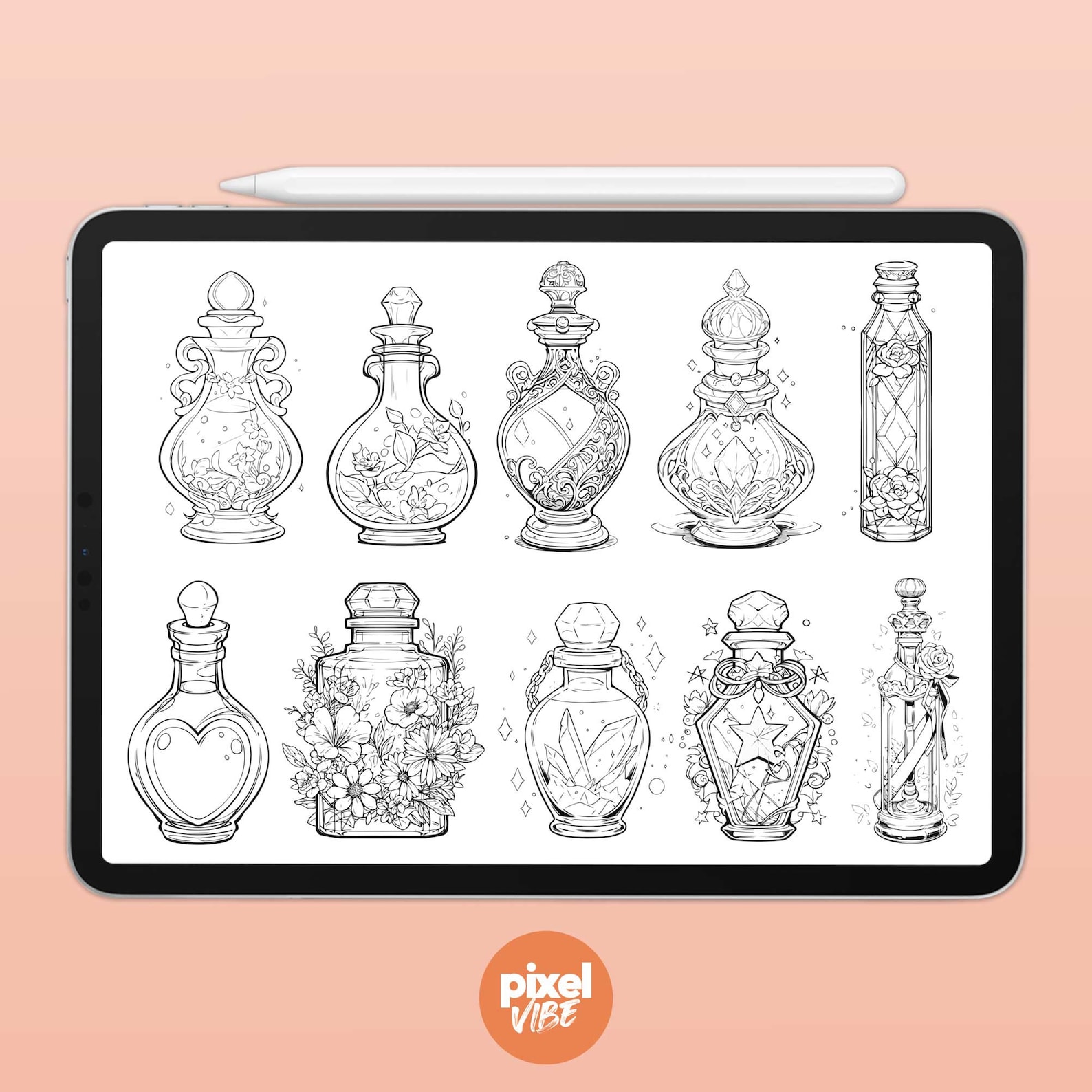 159 Mystical Stamp Brushes for Procreate Witchcraft Illustration Brush ...