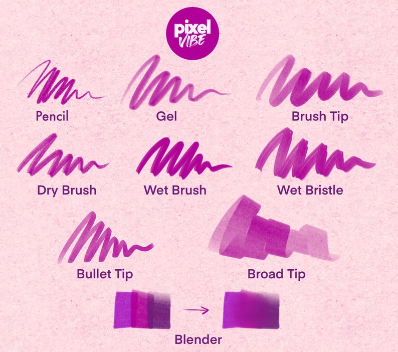 Marker Pen Brushes for Procreate Copic Inspired Brushes - Etsy