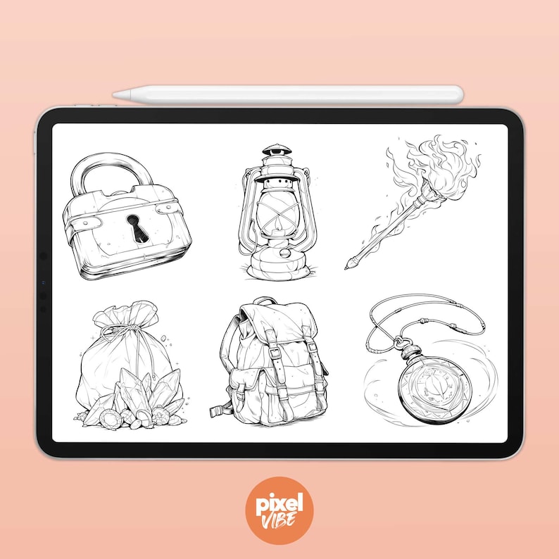 150 Dnd Inventory Procreate Stamps RPG Art Brushes Dungeons & Dragons ...