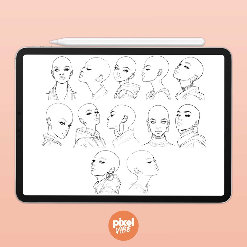 Anime Procreate Stamps - Female Portrait Brush Set (digital Download ...
