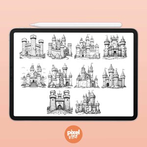 20 Castle Stamp Brushes for Procreate - Fantasy Illustration Brush Pack ...