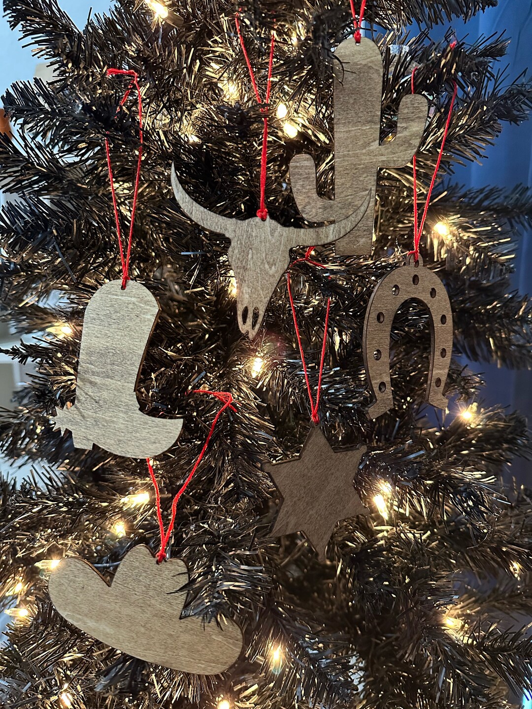 Cowboy/western Christmas Ornament Set (sherriff) - Etsy