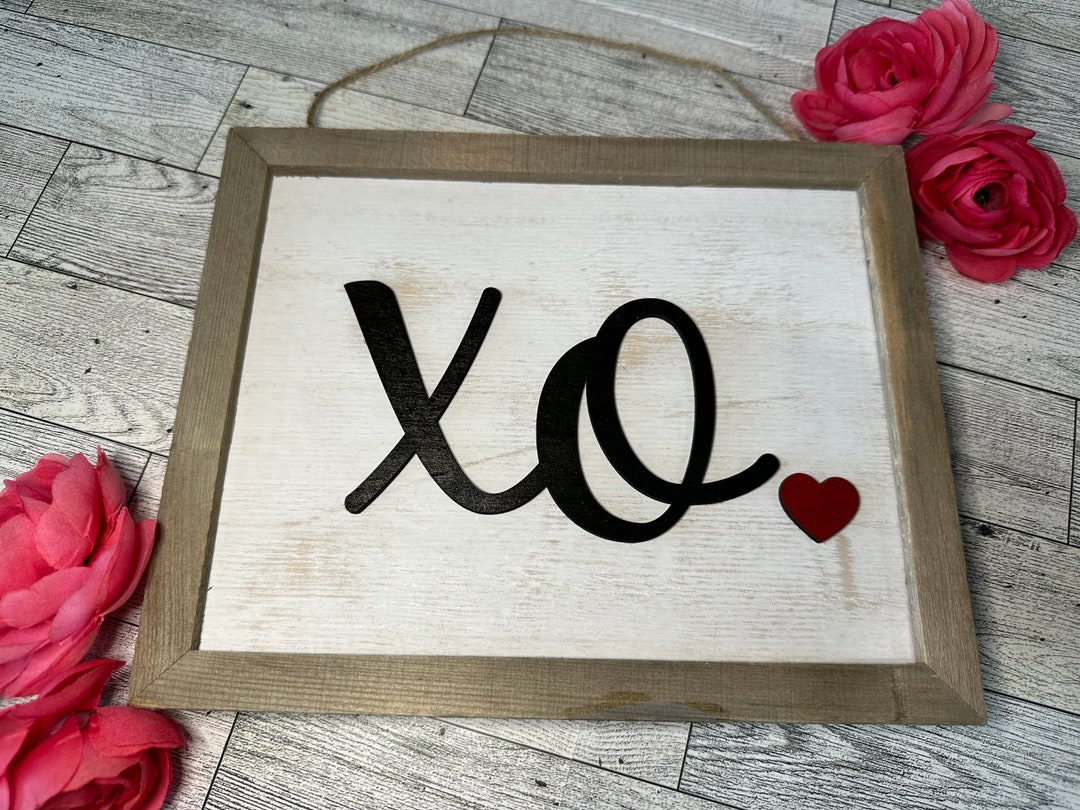 Hugs and Kisses Sign | Hugs and Kisses Etched Wooden Sign | Home Decor ...