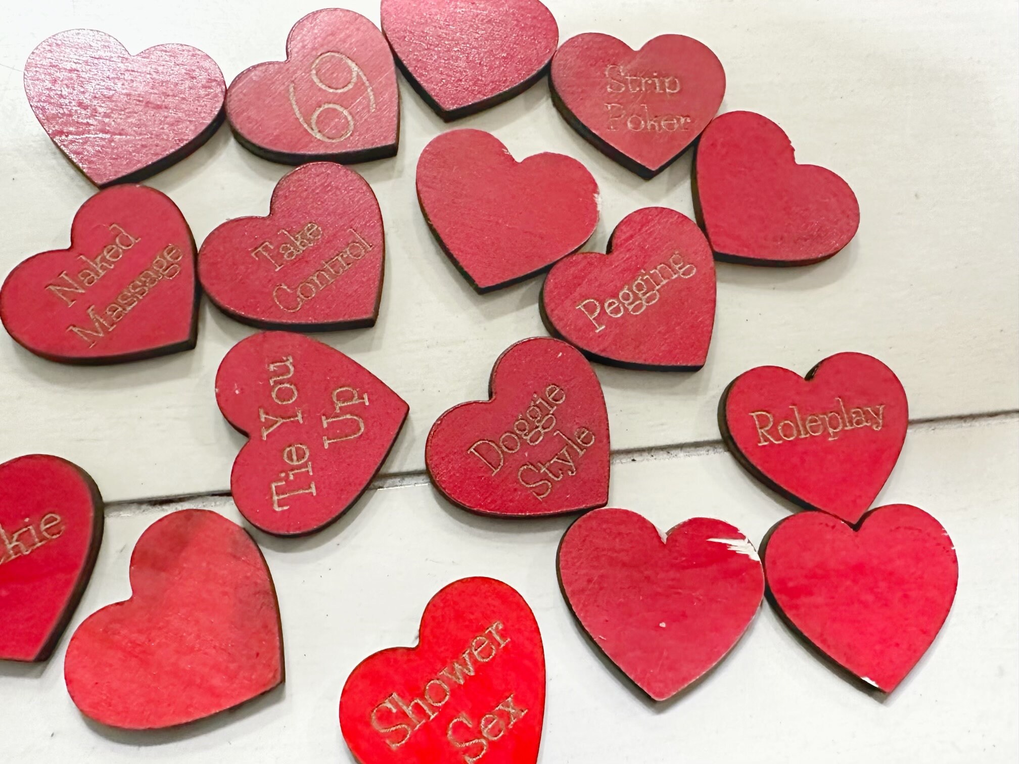 Couples Bang Bag (defects) | 20 Random Blemished Heart Shaped Wooden ...