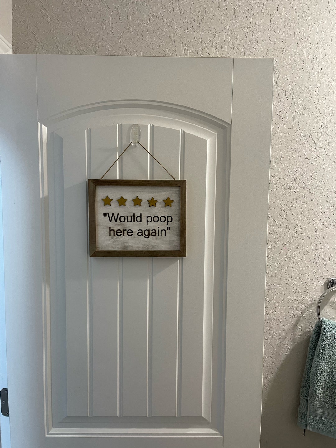 Funny Bathroom Sign | 5 Star Would Poop Here Again Laser Etched Sign ...