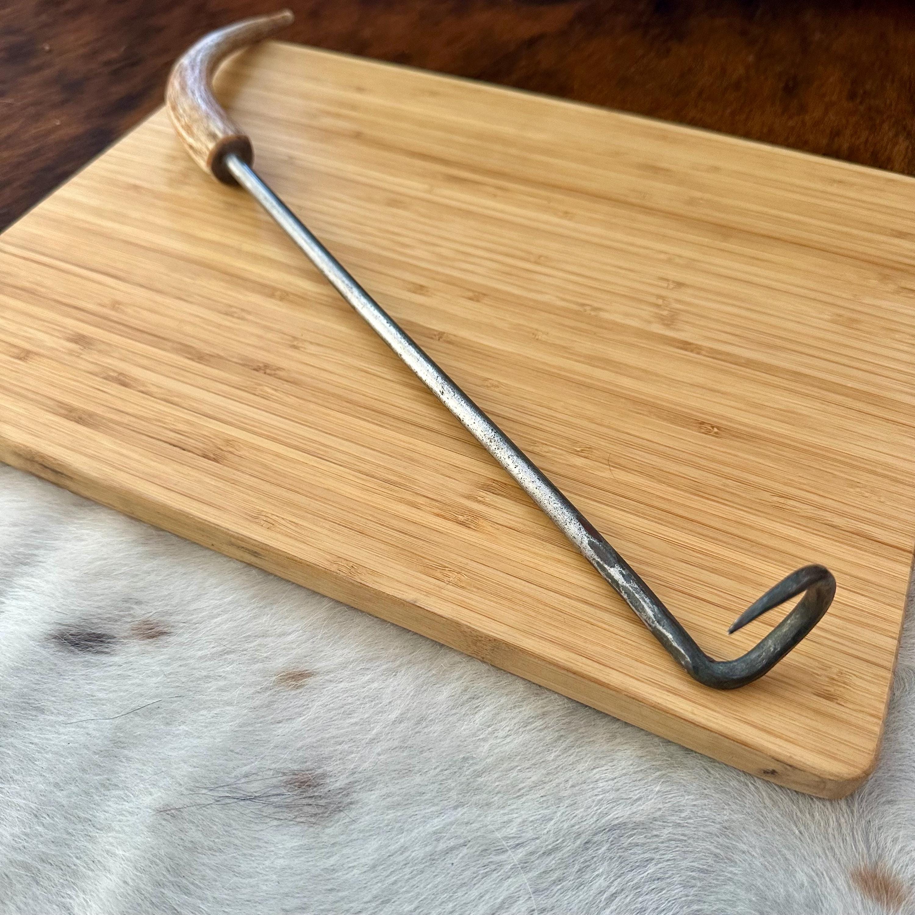 Hand Forged Meat Flipper / Steak Turner / BBQ Tool With Deer Antler ...