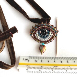 Evil Eye Necklace for Woman, Beaded Eye Pendant, Protective Eye Choker ...