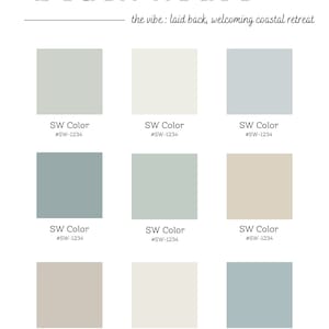 Coastal Paint Colors by Sherwin Williams, 6 Beach House Paint Palettes ...