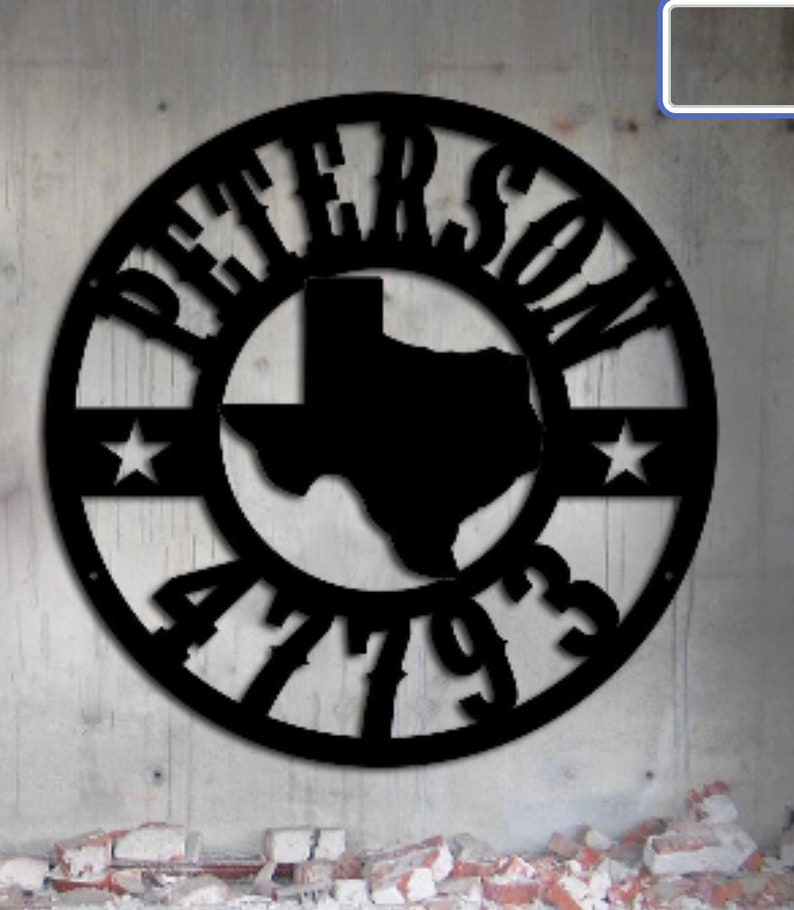 Texas Address Custom Metal Sign - Large House Numbers - Metal Steel ...