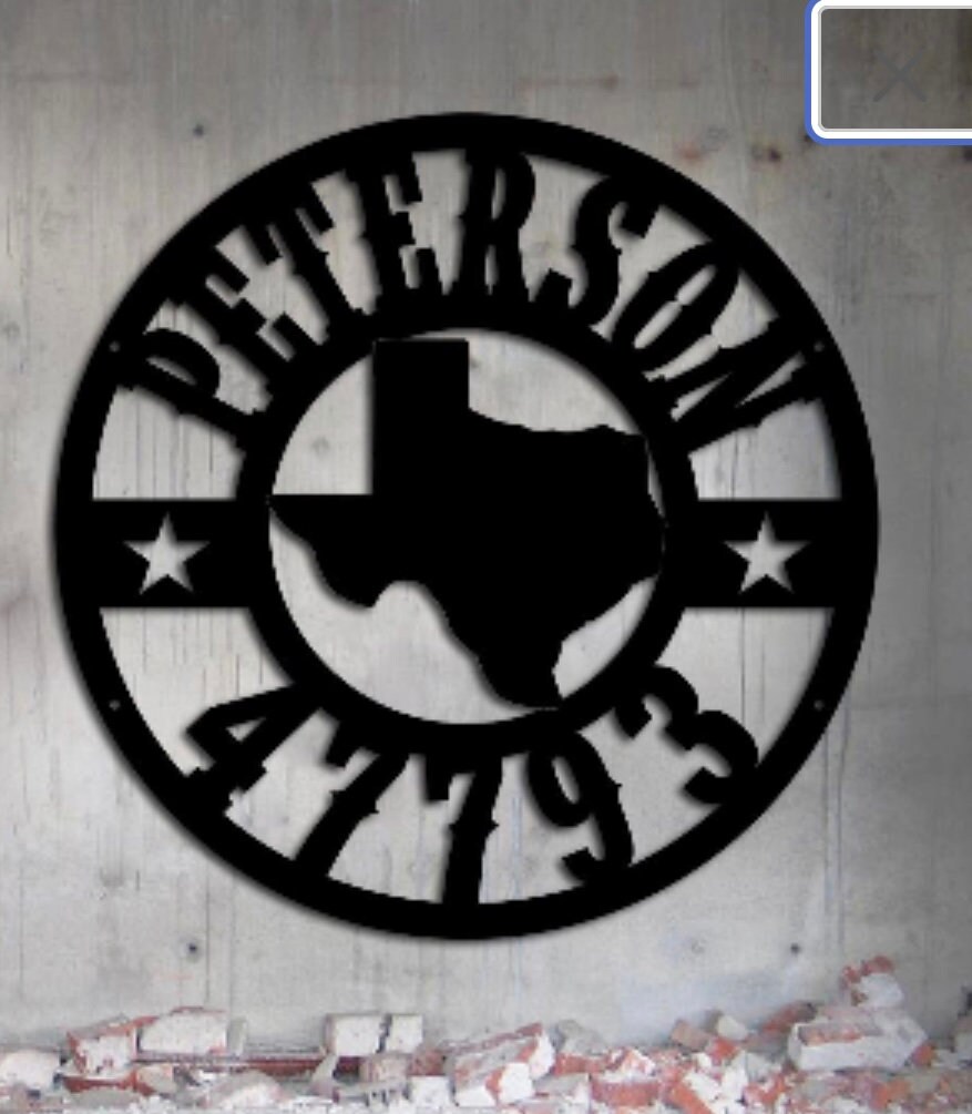 Texas Address Custom Metal Sign - Large House Numbers - Metal Steel ...