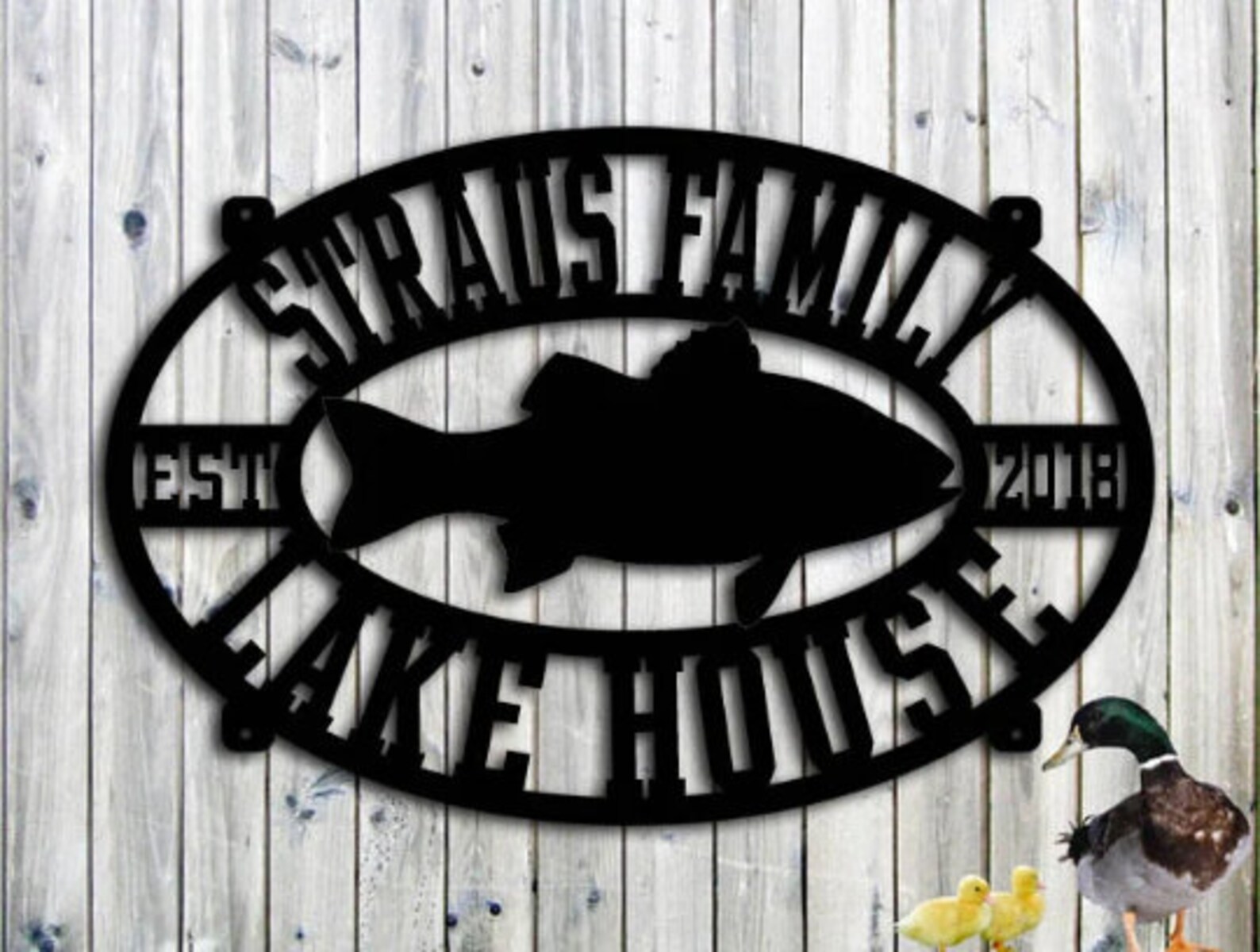 Lake House Sign - Personalized Custom Metal Lake House Sign - Steel ...