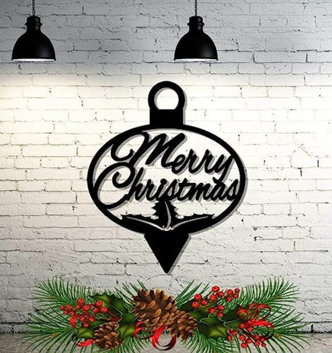 Merry Christmas Bulb Sign - Etsy
