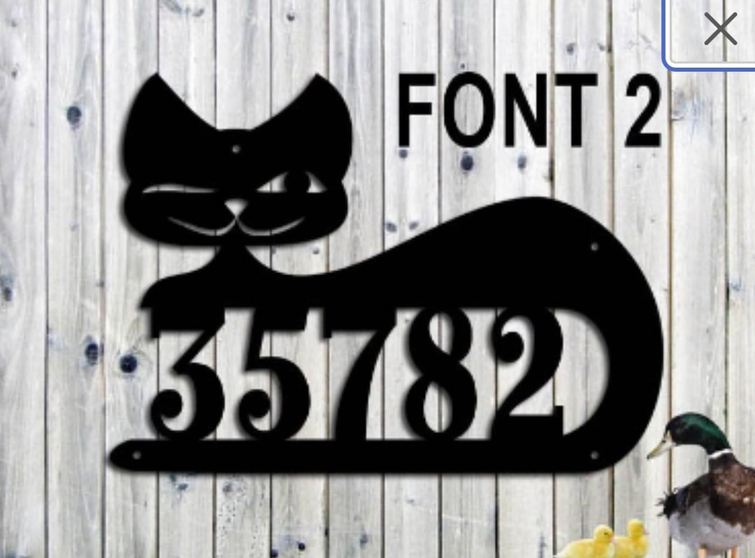 Le Chat Cat Custom Address Sign Cat House Number Large House Numbers ...
